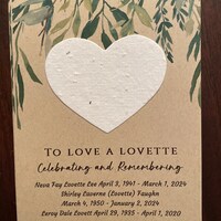 Plantable Seed Paper Hearts Large, Seed Favors, Wildflower Seeds, Seed ...