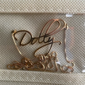 14K Gold Script Name Necklace - Etsy
