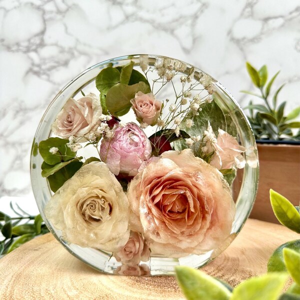 Sterling Silver Resin Bead, Wedding Flowers, Bride, Bridesmaid, Flower ...