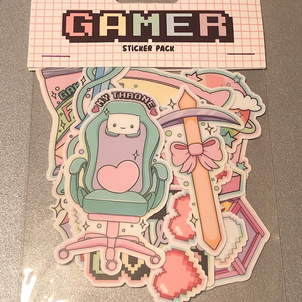 17 Pack Gamer Girl Vinyl Sticker Pack, Holographic or Matte Stickers ...
