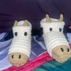 Crochet Slippers Pattern for Cow Slippers ADULT Size, Crochet Cow ...