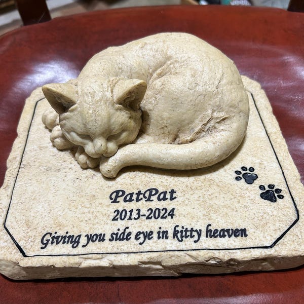 Cat Memorial Stone, Personalized Cat Memorial Gift, Cat Grave Markers ...