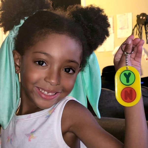 Bluey Inspired Yes/no Button Acrylic Keychain - Etsy