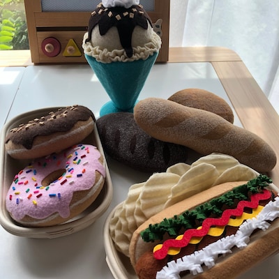 Felt Food Hamburger Junk Food Take Out Burger Felt Burger - Etsy