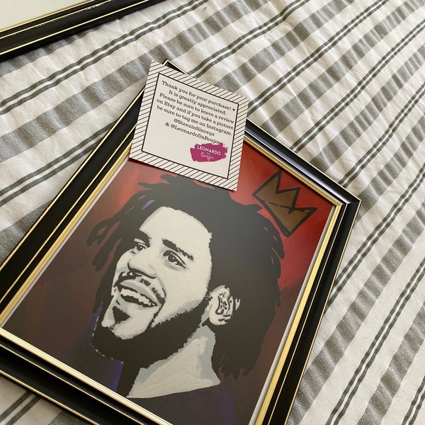 J Cole KOD Poster / J Cole Print / Stencil Art / Hip-hop / Music Poster ...
