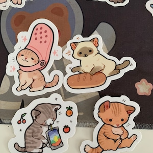 Feline Friends Sticker Set of 4 / Cat Meme Stickers / Kitten Stickers ...