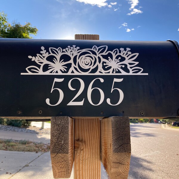 Flower Mailbox Decal Floral Mailbox Sticker Floral Personalized Mailbox ...