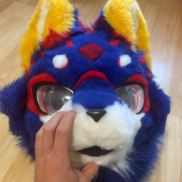 Fursuit Mask, Glowing Horned Dragon, Wicker Beast, Glowing Dragon ...