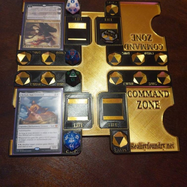 4 Player Commander Tray Set - Life Spinner Style - Custom Made - 3D ...