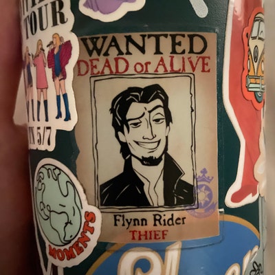 Flynn Rider Wanted Poster Transparent Stickers/ Princess Rapunzel ...