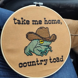 Country Toad Cross Stitch Pattern Take Me Home Country Toad Cross ...