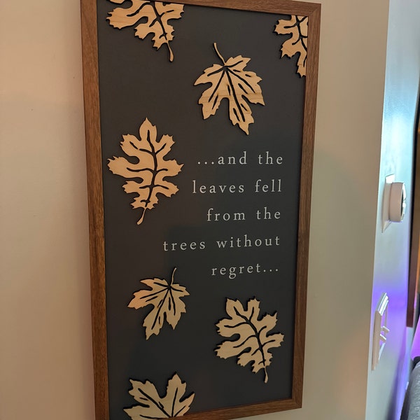 Fall Wood Sign, Fall Leaves, Fall Home Decor, Lasercut Wood Sign, Signs ...