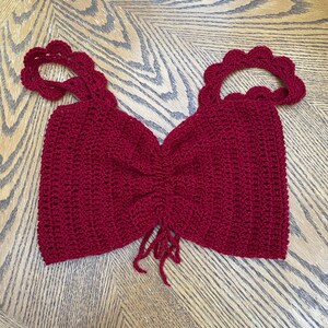 Crochet pattern for scrunch crop top with scalloped straps and | Etsy