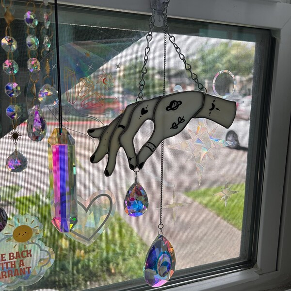 Stained Glass Heart Suncatcher Handmade Valentines Day Love Gift Deep ...