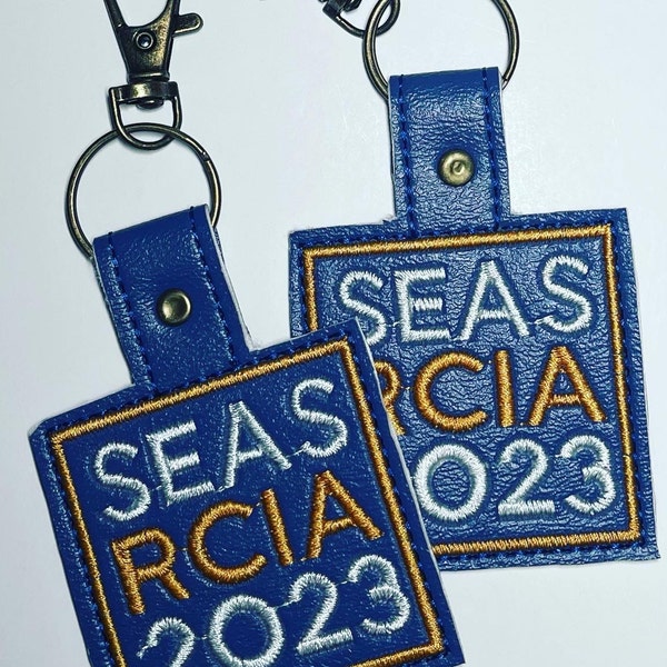 Set of 2 BLANK Key Fob Machine Embroidery Designs Snap Tab in the Hoop ...