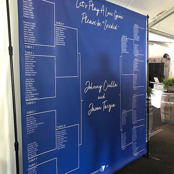 Sport Themed Wedding Seating Chart, Tournament Brackets, Printable File ...