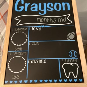 Monthly Baby Chalkboard Milestone Chalkboard Baby Shower - Etsy