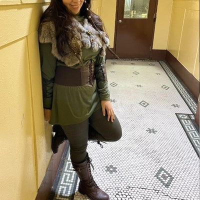 Larp Female Armor the Witcher Cosplay BLACK Costume Leather - Etsy