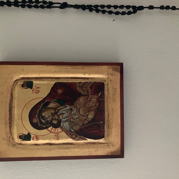 La Madonna Shadow Box, Virgin Mary Plaque Under Glass, Religious Art ...