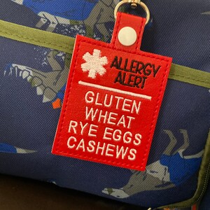 Large Allergy Alert Bag Tag With up to 4 Lines of Custom Text - Etsy