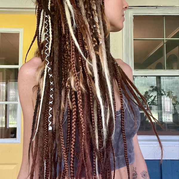 Fashion Forward Brown and Blond Synthetic Dread Extensions ...