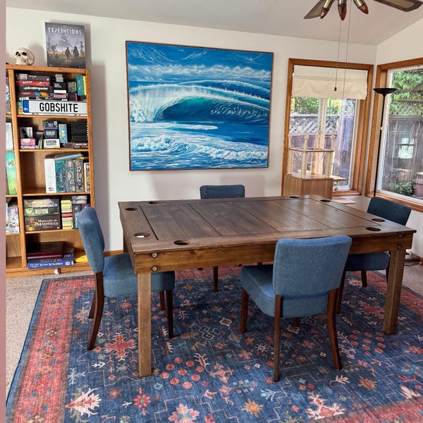 Custom Gaming Table, Role Playing Game Table With Folding Legs, Vaulted ...