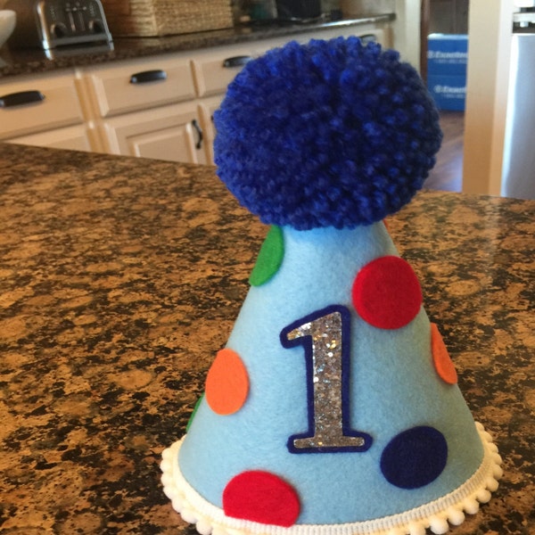 Boys First Birthday Hat - 1st Birthday Party Hat - Half Birthday Hat ...