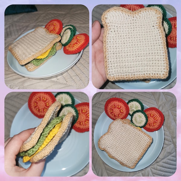 Triangle Sandwich Play Set | Amigurumi Crochet Play Food Pattern PDF in ...