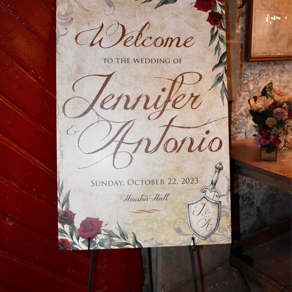 Medieval Wedding Welcome Sign, Fantasy Wedding Sign, Middle Earth ...