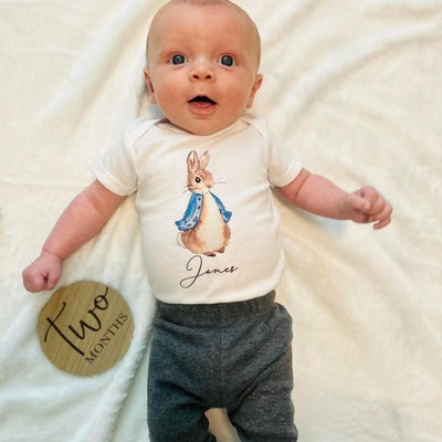 Personalized Name Bunny Onesie® Custom Peter Rabbit Baby Boy Onesie ...