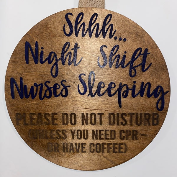 Nurse Sleeping Door Sign, Nurse Sign, Nurse Gift, Nurse Gift Ideas ...