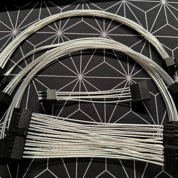 Customized Corsair Full Modular Psu Cables Sleeved Silver Plated Cables ...