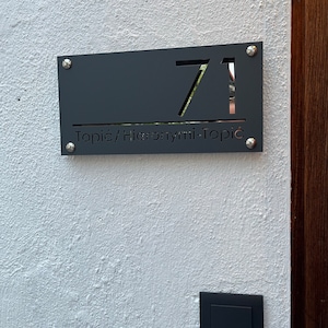 House Wall Plaques UK Luxe A4 Precision Laser Cut Acrylic House Number ...