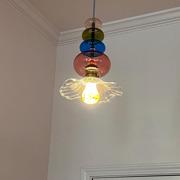 Blown Glass Pendant Light - Kitchen Island Ceiling Light - Pendant ...