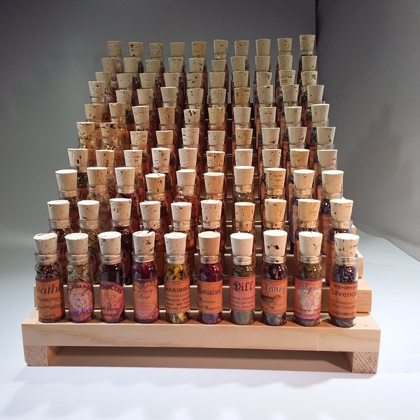 Wooden Display Rack for Fragrance or Essential Oils - 10 Row Bottle ...