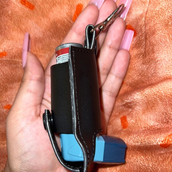Blackout or Black Embossed Inhaler Case Keychain, Inhaler Holder ...