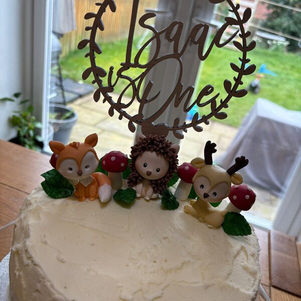 Woodland Animal Figures Cake Toppers / Child Nursery Decoration ...