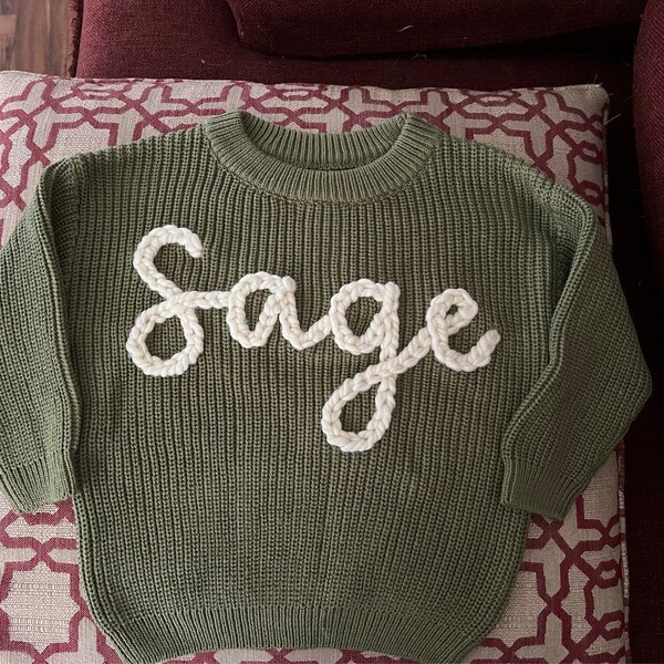 Oversized Hand Embroidered Beach Babe Starfish Shell Sun Knit Sweater ...