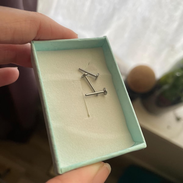 Implant Titanium Push in Threadless Nose Set ,L Bend Nose Stud ...