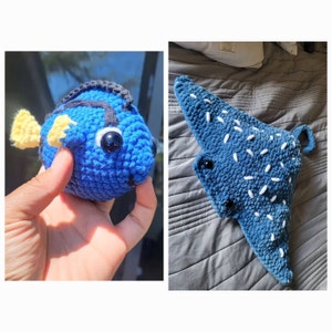 PATTERN PACK Mega Ray and 7 Sea Friends Patterns Ray, Angelfish, Blue ...