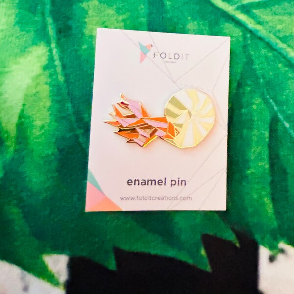 Ammonite Enamel Pin,fossil Enamel Pins,origami Jewelry,fossil Gift,wolf ...