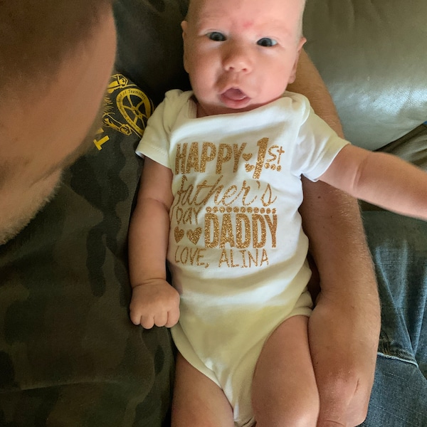 Happy 1st Father's Day Baby Girl Outfit | First Daddy's Girl Clothes ...