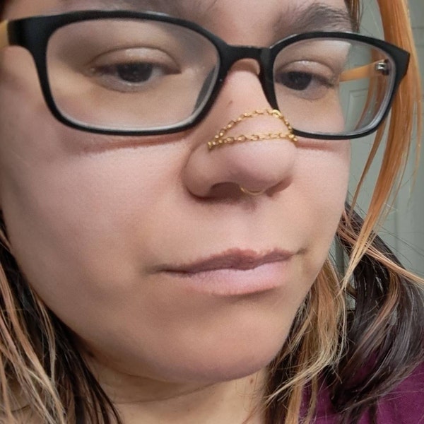 O Ring Bridge Piercing Chain, Bridge Piercing Jewellery,nose Chain ...