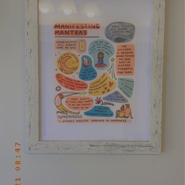 Manifesting Mantras Art Print - Manifest Art Artwork Wall Decor Zen Den ...