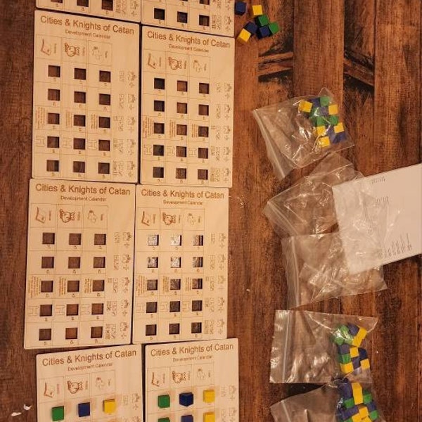 Cities & Knights Building Cost Card: Laser Cut Wood, Board Game Tracker ...