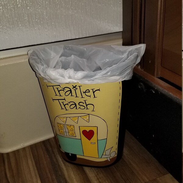 Trailer Trash Can, Small Trailer Trash Can, Camper Decor, Trailer Decor ...