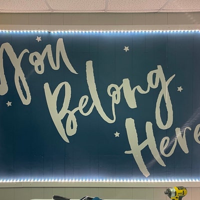 Vinyl Wall Art Decal you Belong Here Classroom Children Kids Preschool ...