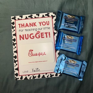 Teacher Appreciation Chick-fil-a Gift Gift Card Holder, Thanks for ...