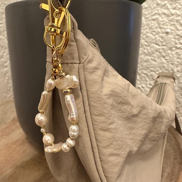 Bag Charm Keychains With Beads, Gold Accents, and Pearls | “the Country ...