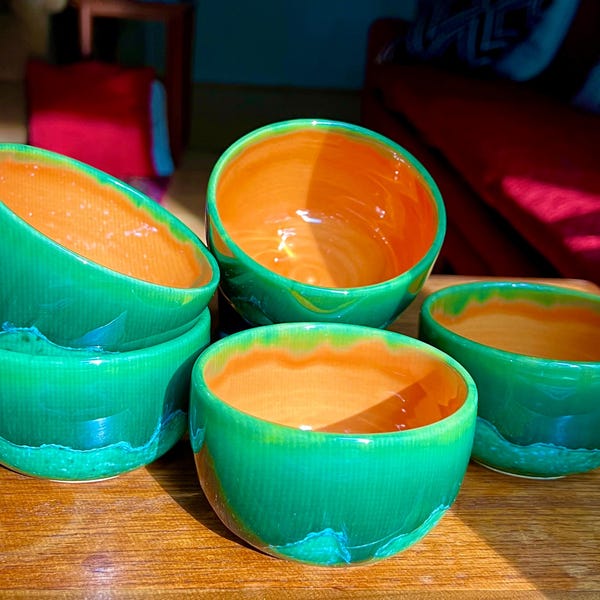 Turquoise Ceramic Drink Glass, 8 Oz - Etsy